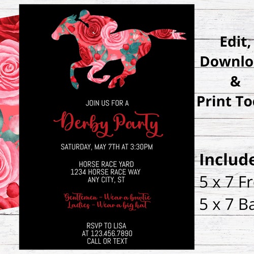 Kentucky Derby Invitation - Etsy