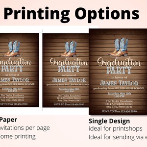 Western Graduation Party Invitations, Cowboy Class of 2025 Cards ...