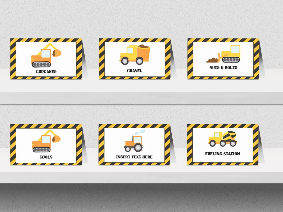 Construction Party Food Tents - Builder Party Decor - Dump Truck Table ...