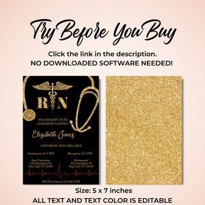 Nursing School Graduation Invitation, RN Grad Invite, Pinning Ceremony ...