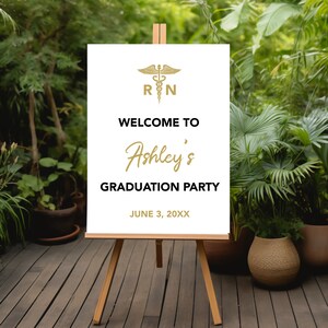Nurse Graduation Party Welcome Sign, RN Graduation Decor, Printable ...