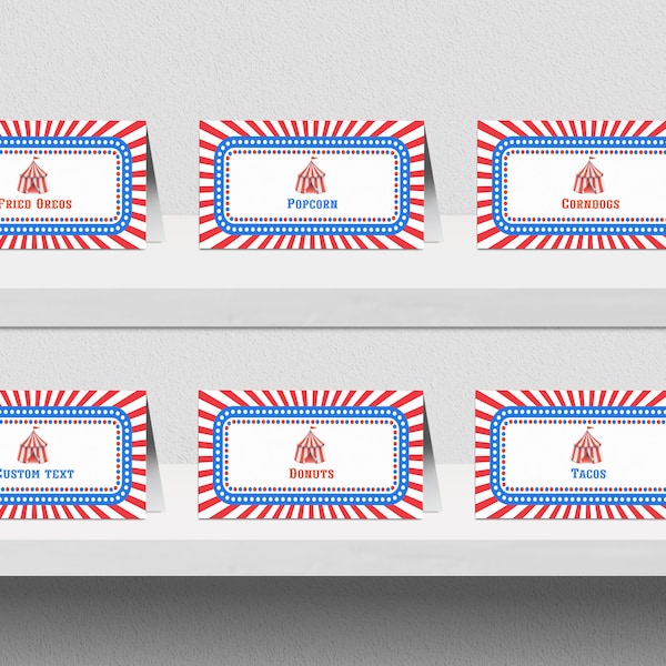 Carnival Food Labels - Etsy