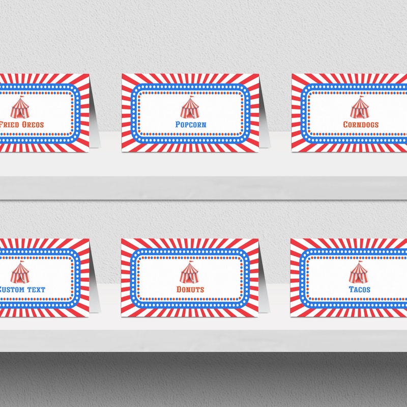 Carnival Food Labels - Etsy