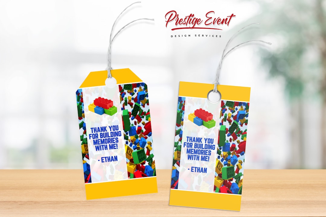 Building Block Favor Tags Brick Party Thank You Tags Kids Favor Tags ...
