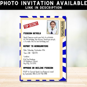Secret Agent Invitation - Spy Party Invite - Top Secret Detective ...