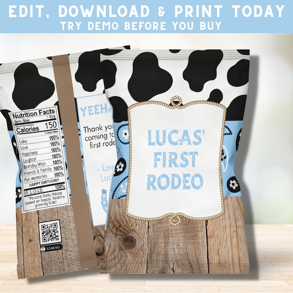 Western Cowboy Chip Bags - Etsy
