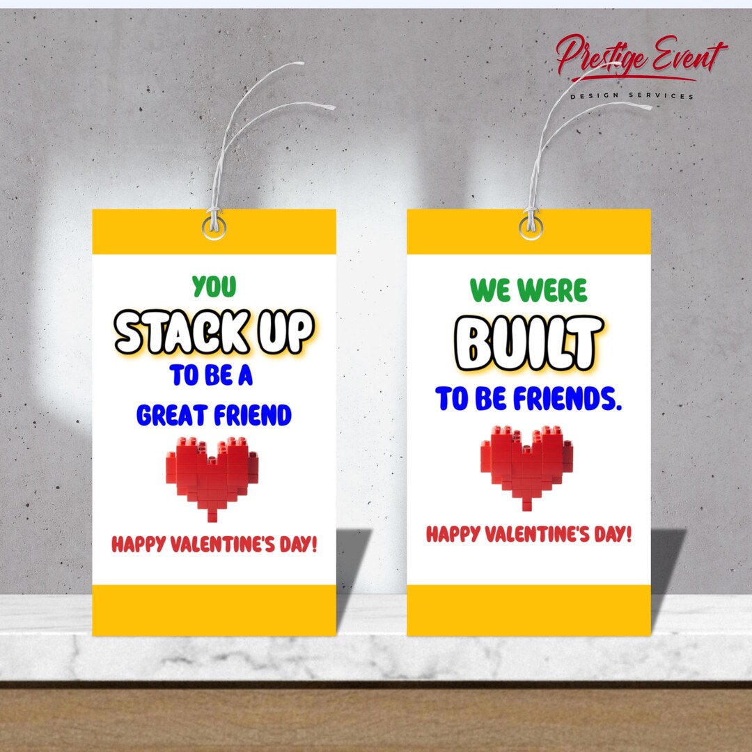 Building Blocks Valentine Tag, Classroom Printable (digital Download ...