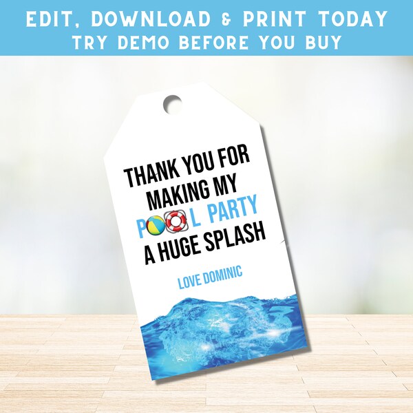 Pool Party Thank You - Etsy