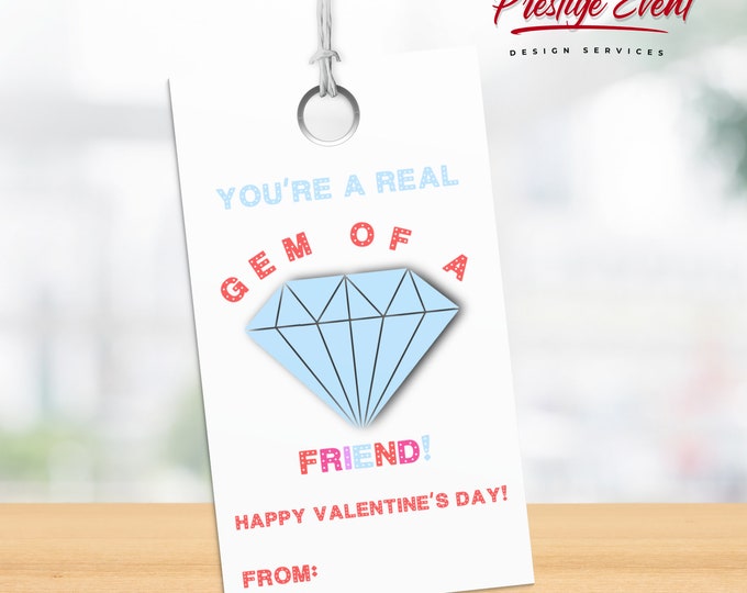 GEM OF A FRIEND Valentines Tag - Etsy