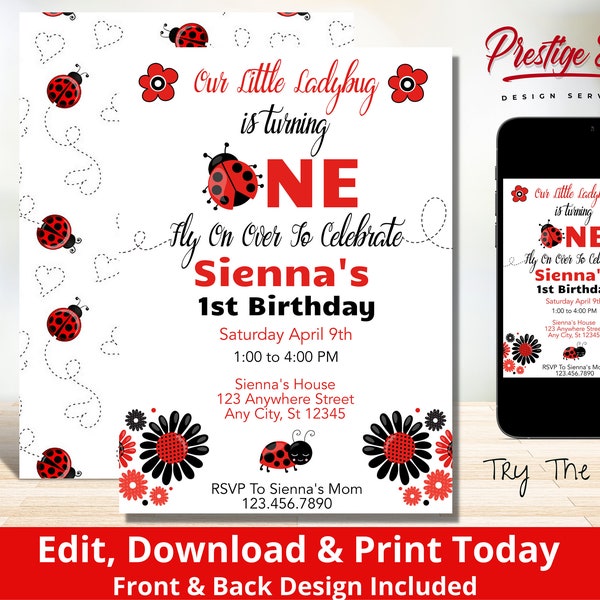 Ladybug Invite - Etsy