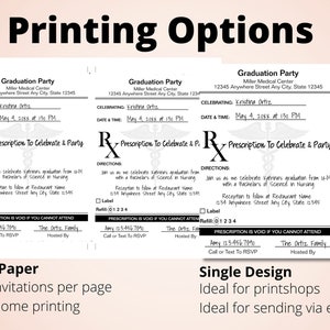 Rx Prescription Graduation Invitation: Nurse or Doctor (digital ...