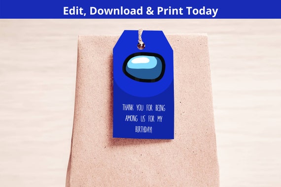 Among Us Thank You Tags Gaming Party Treat Bag Tags Kids - Etsy