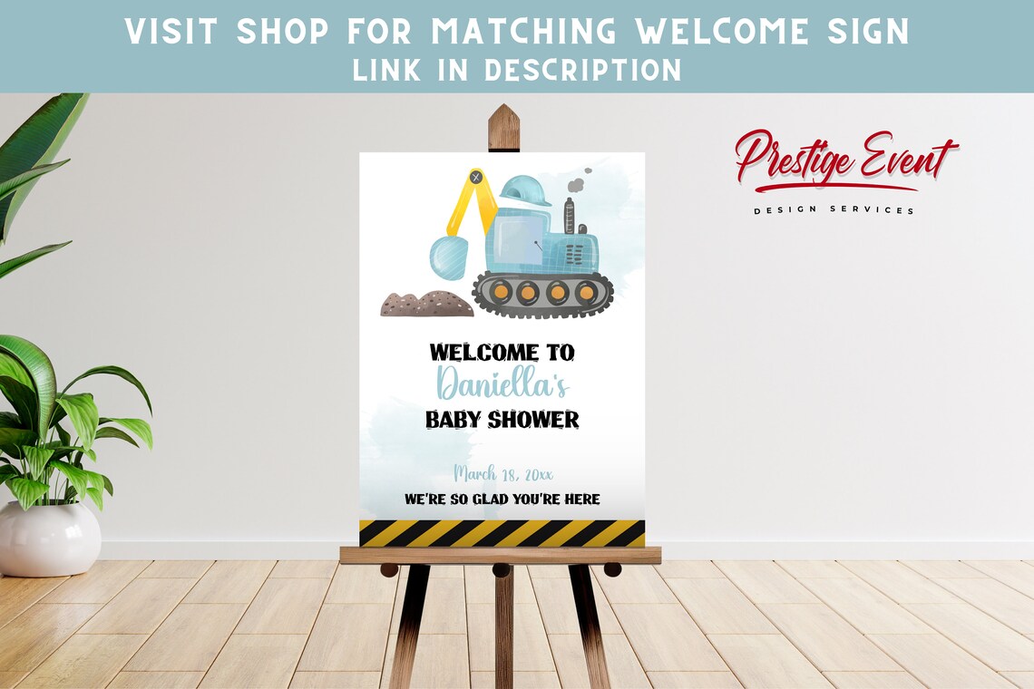 Construction Baby Shower Invitation Bundle (digital Download) - Etsy