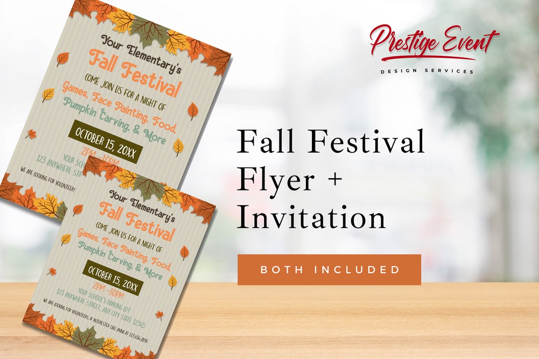Fall Festival Flyer Autumn Harvest PTO Fundraiser Event - Etsy