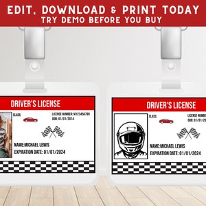 Race Car Drivers License | Pit Crew Racing Birthday Party | Racing ...