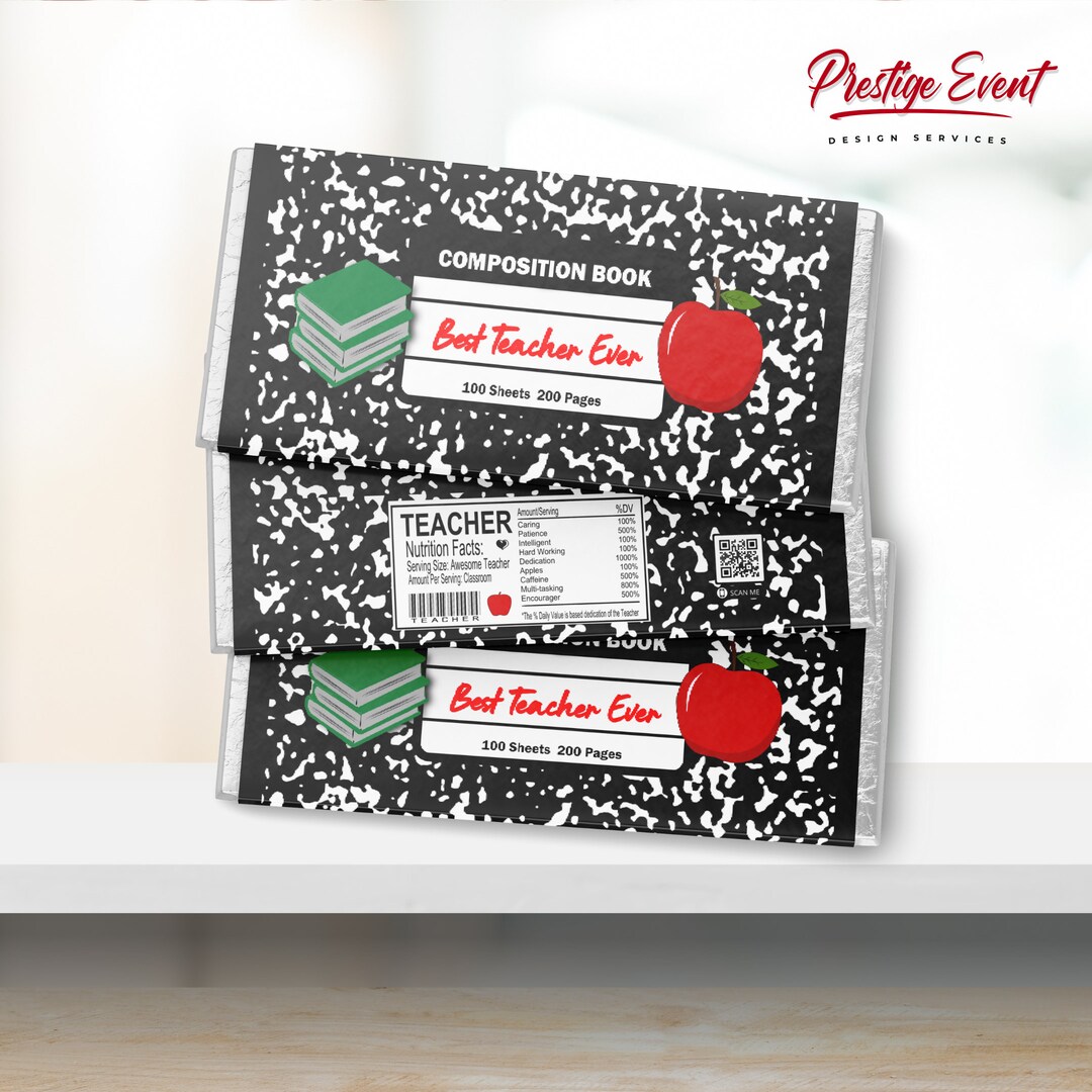 Best Teacher Chocolate Bar Wrapper, Teacher Gift, Thank You Gift ...