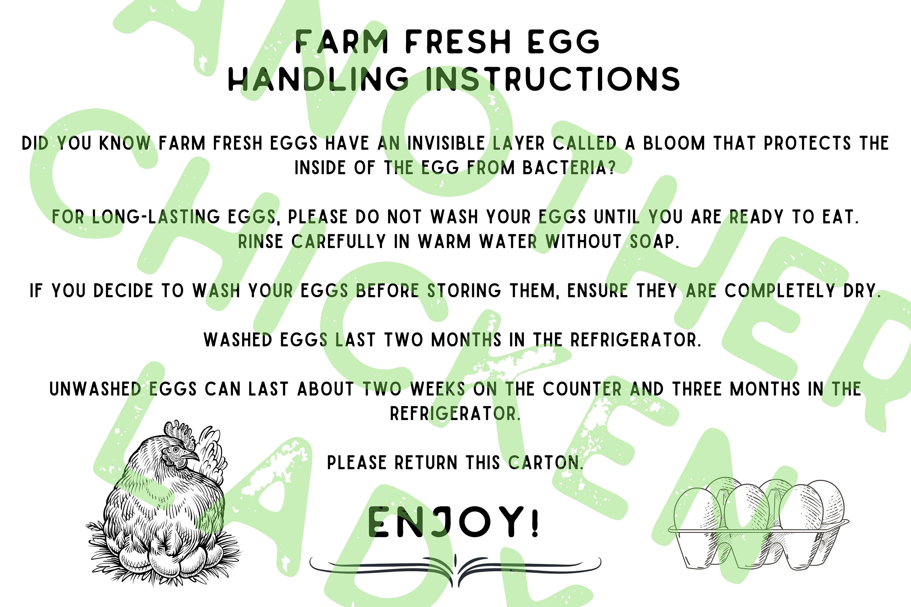 Egg Handling Instructions Digital Download - Etsy