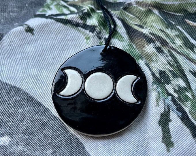 Handmade Ceramic Moon Phase Ornament / Witchy Moon Ornament / - Etsy