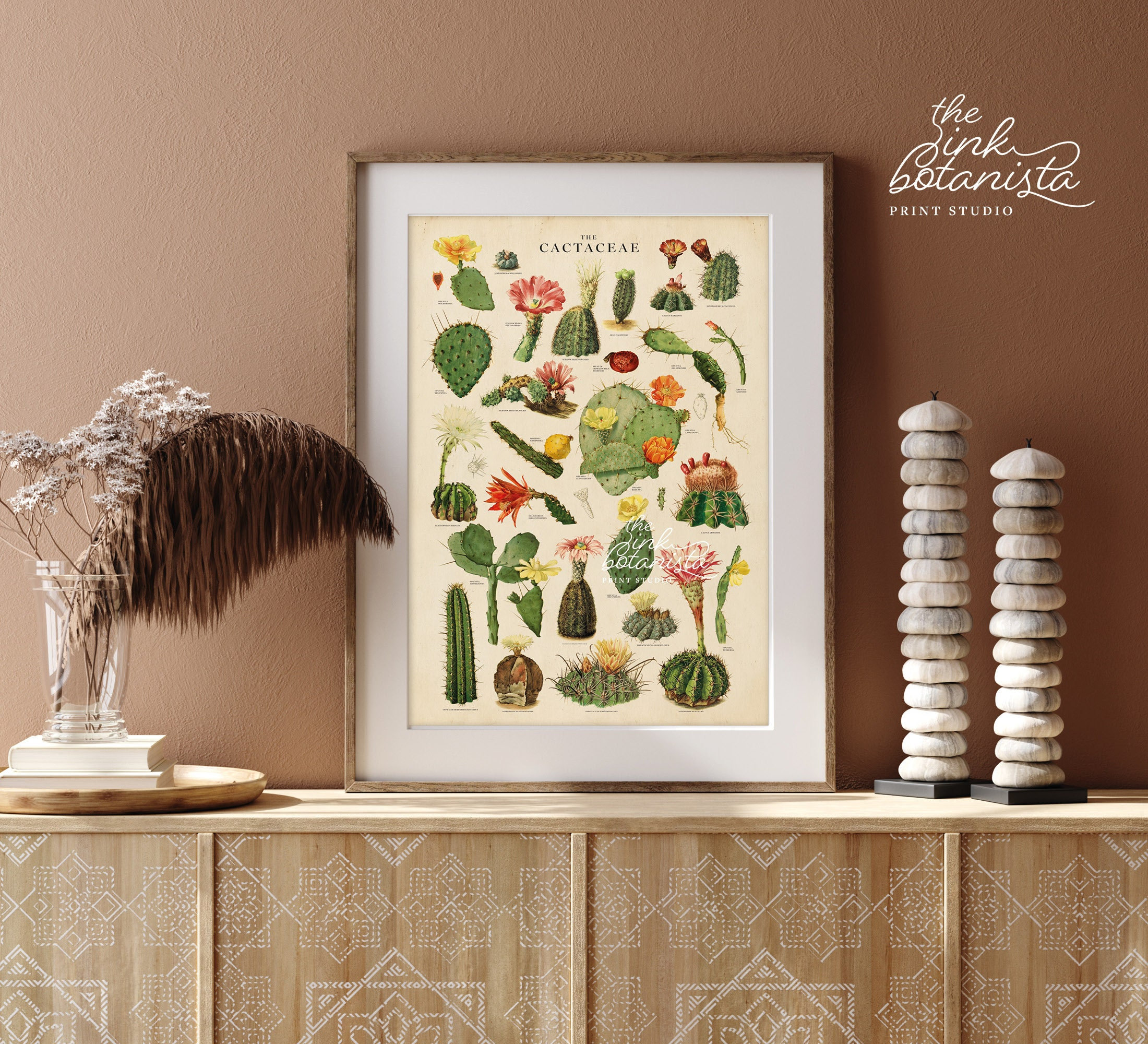 Vintage Cactus Print, Cacti Poster, Botanical Poster, Succulent Wall ...