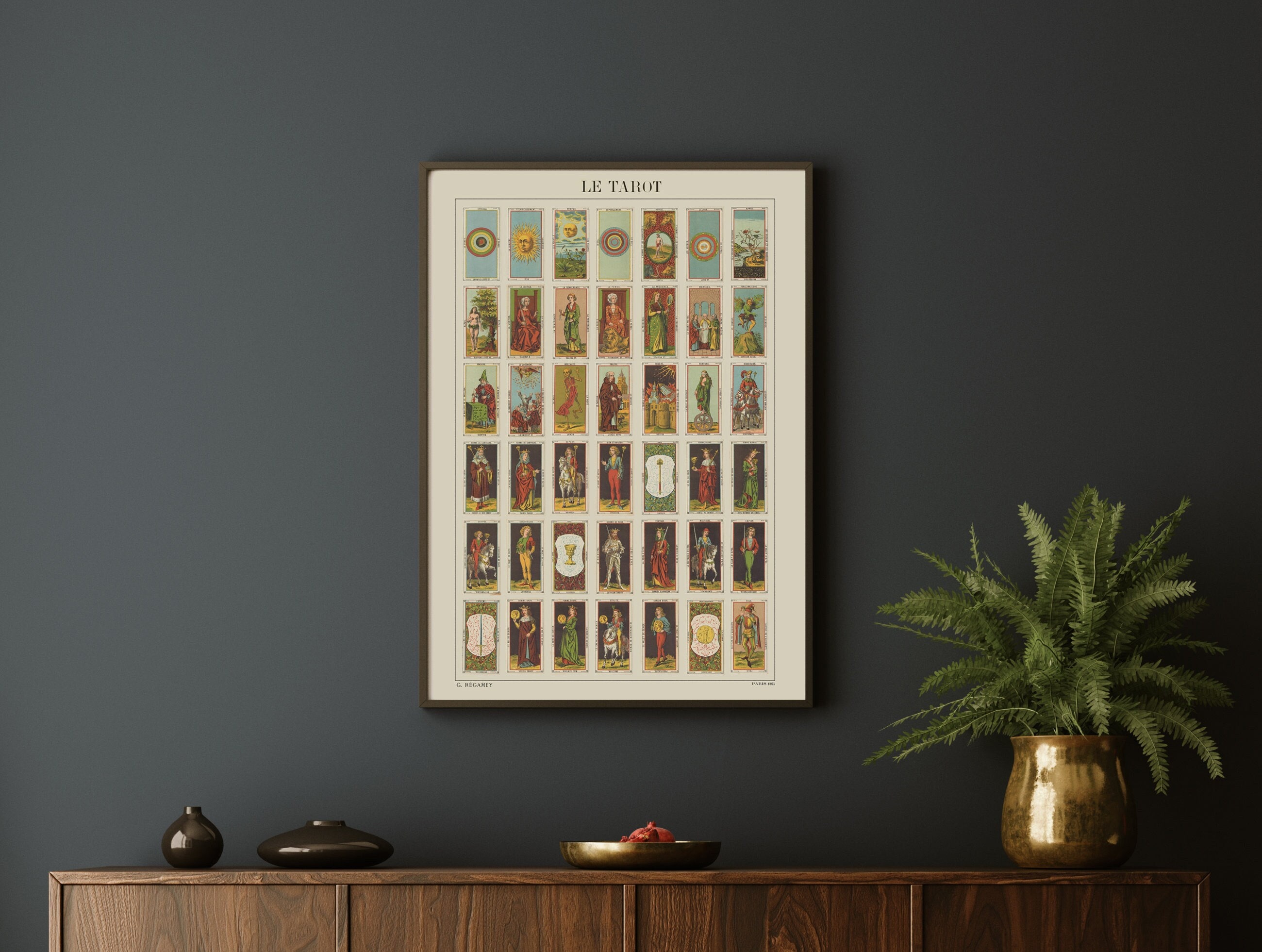 Vintage Tarot Deck Print, French Tarot Cards Poster, Vintage Chart ...