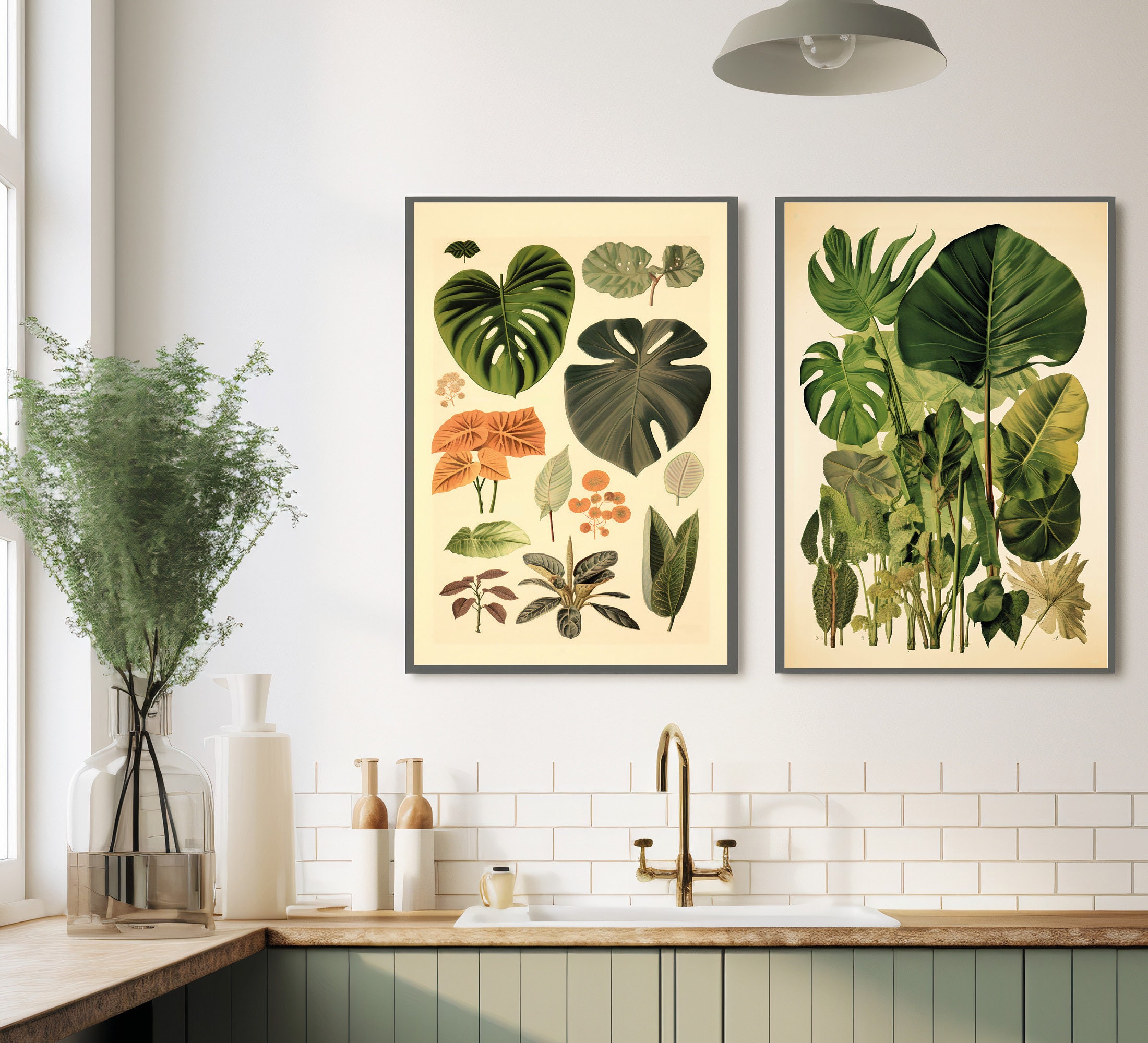 Palm Leaf Chart Print, Botanical Plant Chart, Tropical Print, Exotic ...
