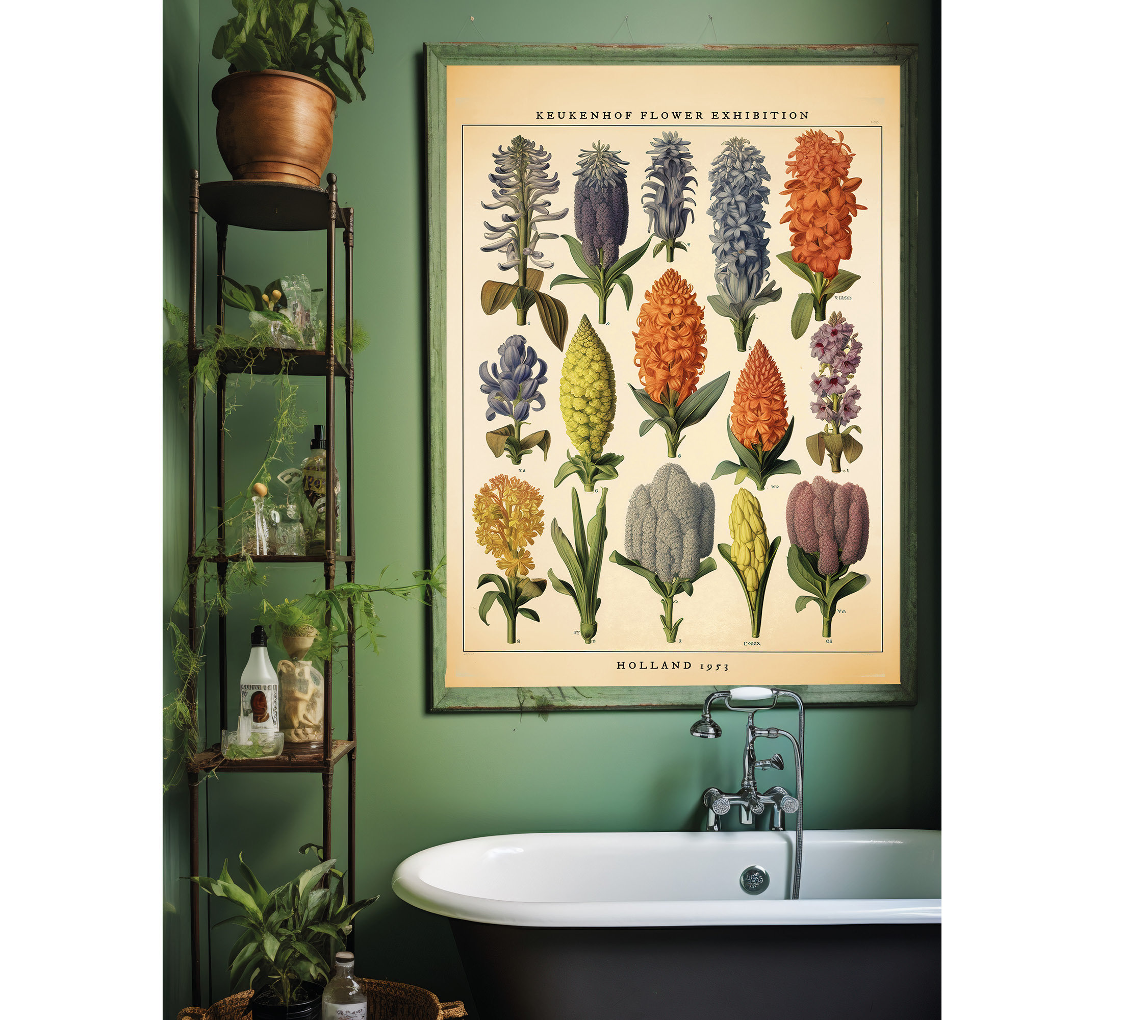 Vintage Plant Chart, Old Botanical Print, Mid Century Poster, 1950s ...