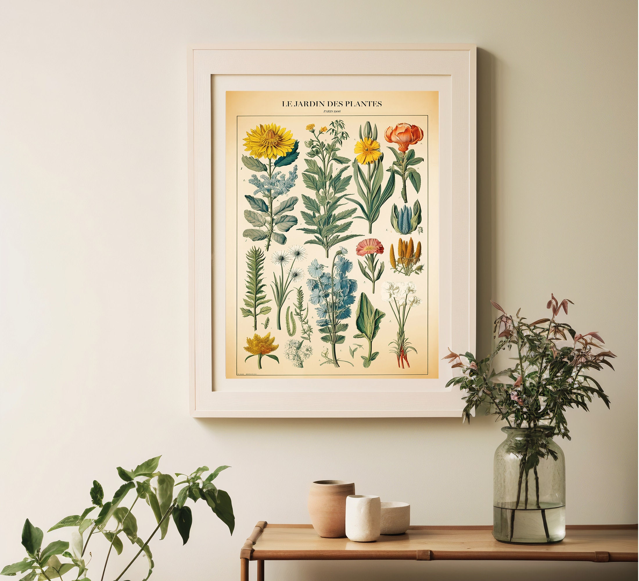 Vintage Plants Chart Print, Kitchen Chart Poster, Botanical Book Plate ...