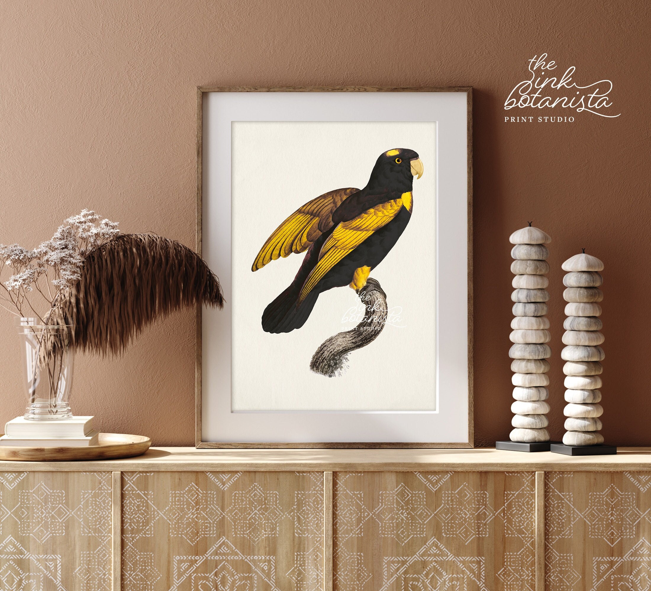 Parrot Botanical Poster Print, Vintage Style Wall Art, Antique Style ...
