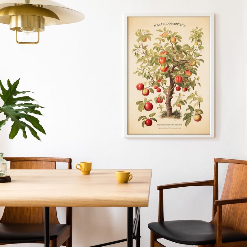 Vintage Apple Tree Botanical Print – Malus Domestica Wall Art, Rustic ...