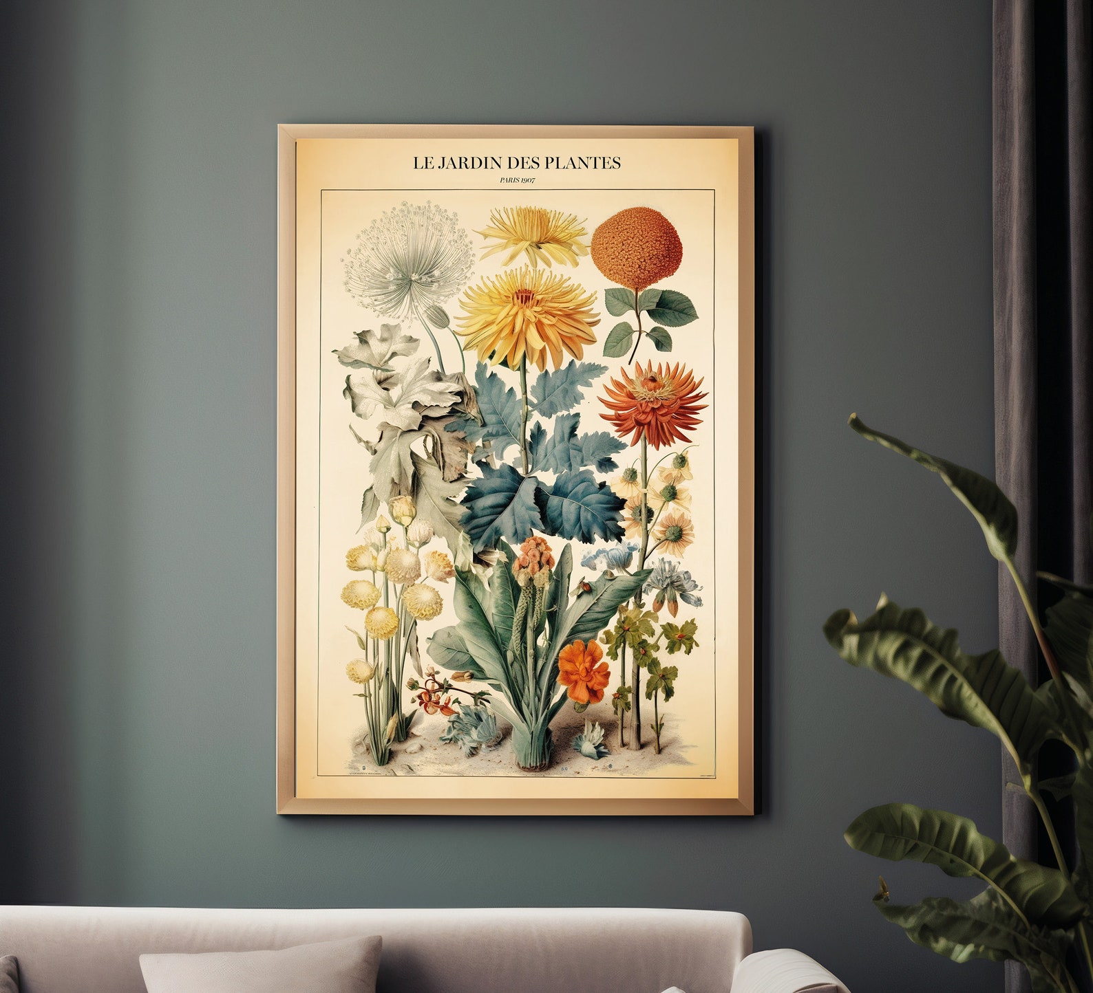 Vintage Plants Chart Print, Kitchen Chart Poster, Botanical Book Plate ...