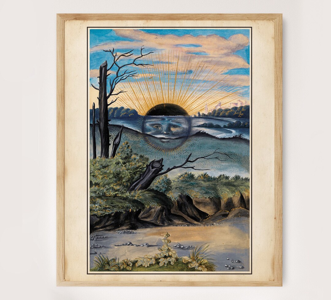 Splendor Solis Sun Print, Vintage Solar Print, Black Sun Poster ...