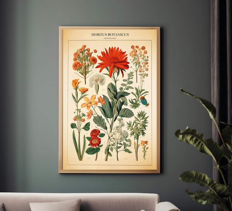 Vintage Botanical Print: Amsterdam Plant Chart Poster - Etsy