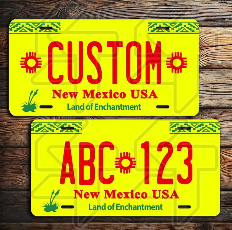 Custom New Mexico License Plate PNG - Yellow Sublimation File (9 ...