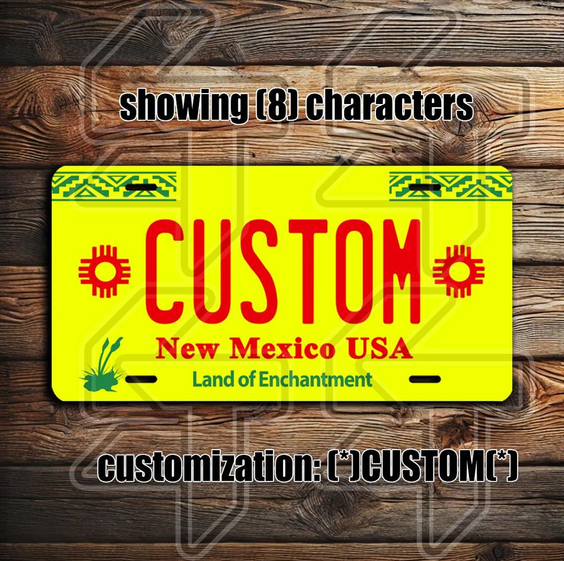 Custom New Mexico License Plate PNG - Yellow Sublimation File (9 ...