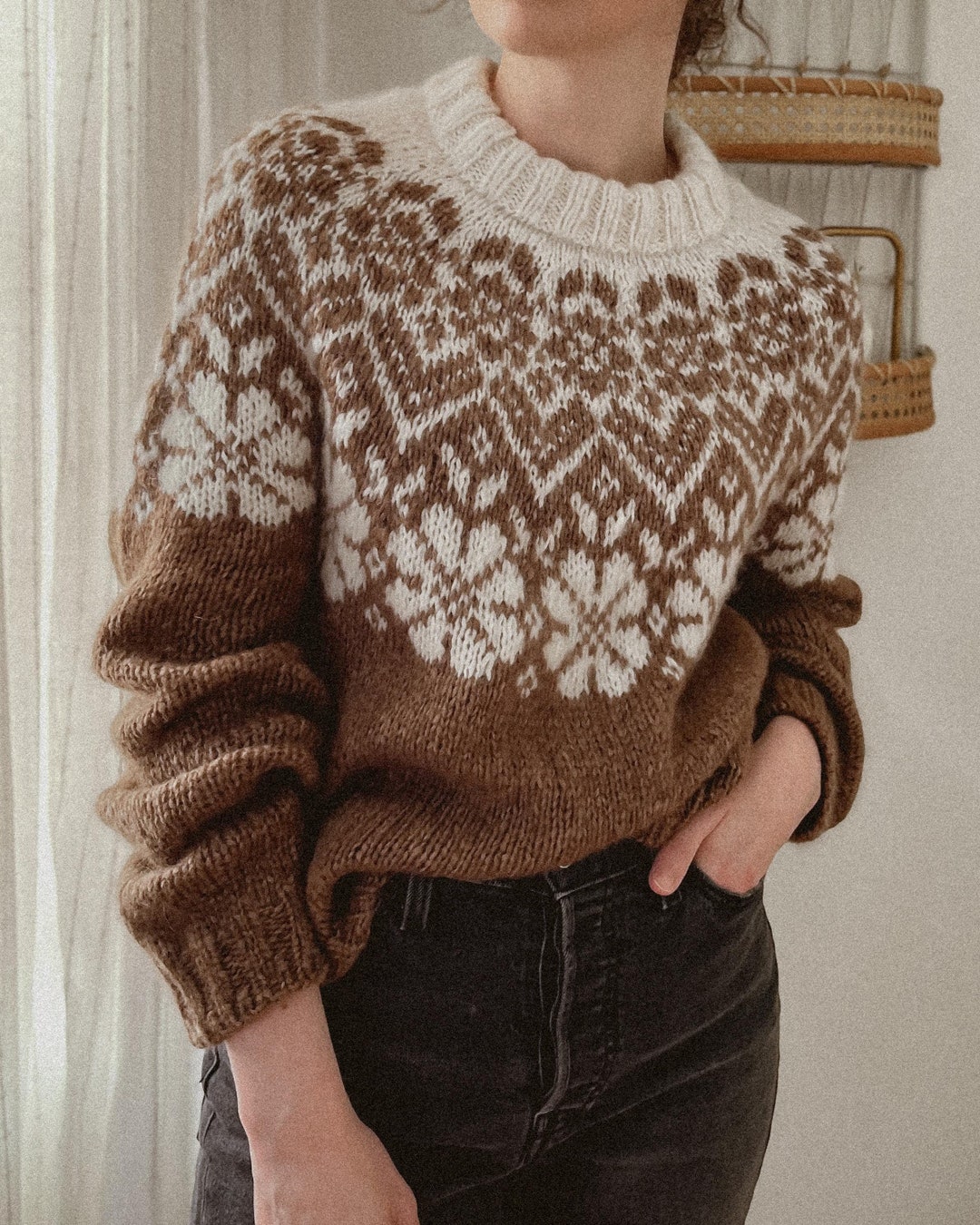 English Knitting Pattern | Bloom Pullover | Digital PDF | Crew Neck ...