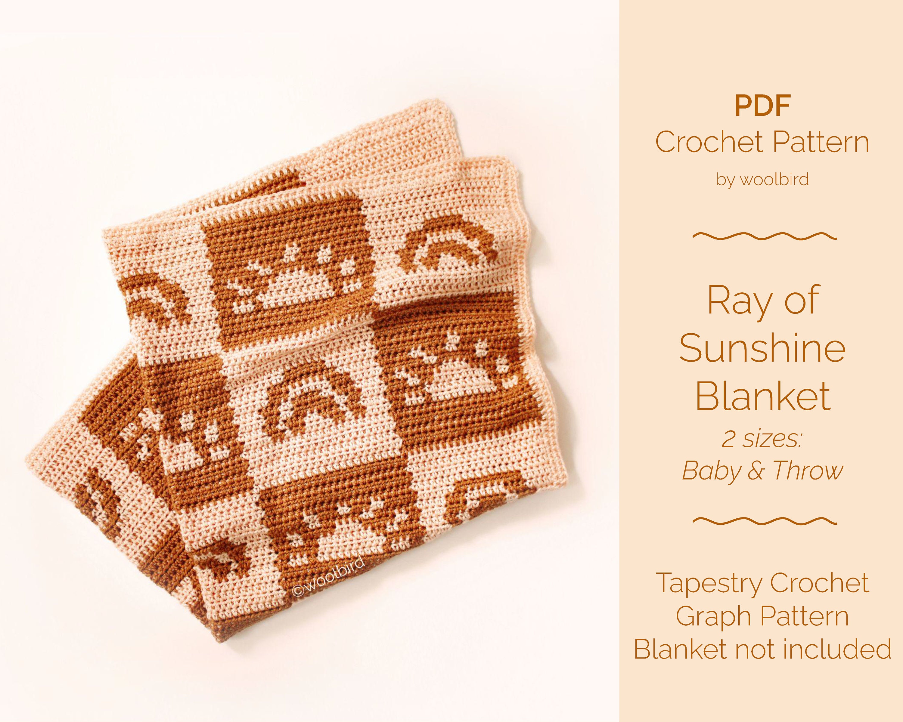 Graph Crochet Pattern Ray of Sunshine Baby Blanket Digital - Etsy