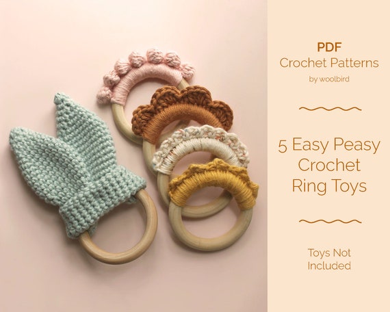 Crochet Pattern 5 Pack Crochet Wood Ring Toys Digital PDF - Etsy