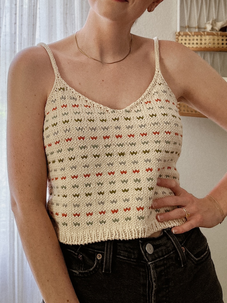 English Knitting Pattern | Julep Cami | Digital PDF | Summer Cotton ...