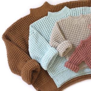 Family 3pack Crochet Pattern the Weekend Waffle Sweater Digital English ...