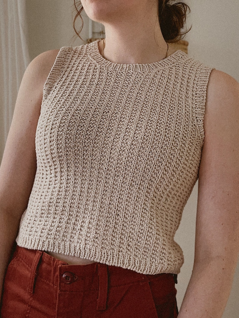 English Knitting Pattern | Mara Tank | Digital PDF | Summer Sleeveless ...