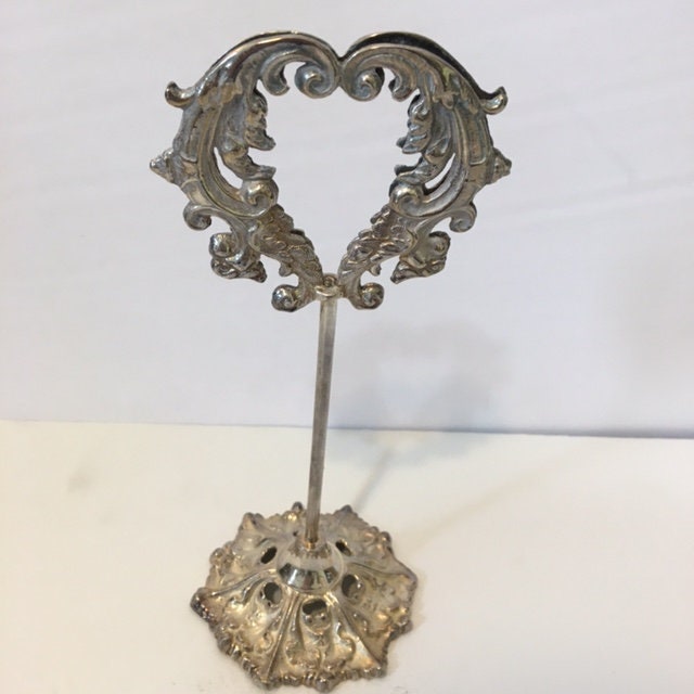Vintage Silver Plate Card Holder - Etsy
