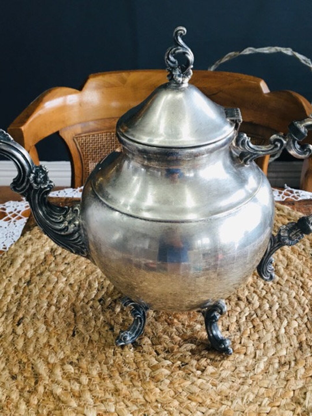 Vintage Silver Plate Ornate Tea Pot - Etsy