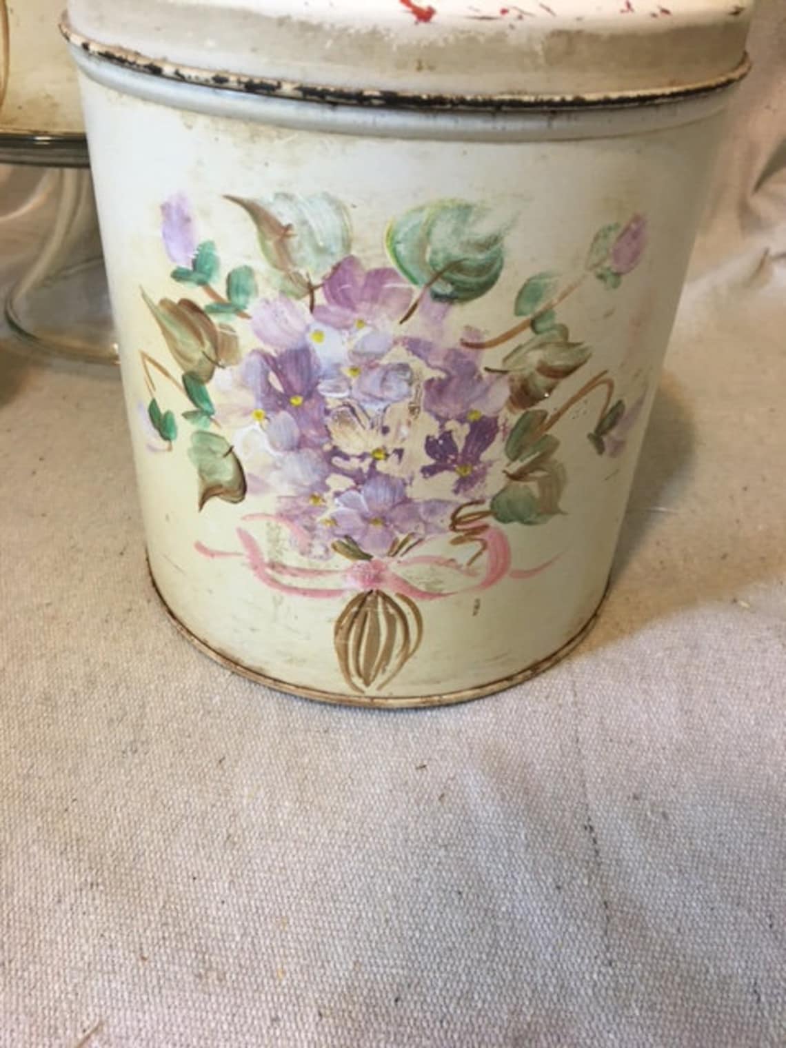 Vintage Violet Handpainted Canister Set - Etsy