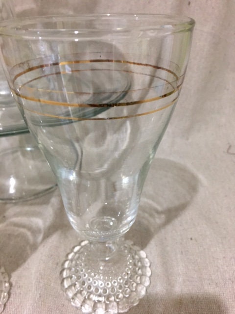 Mid Century Modern Gold Rimmed Goblets set of 4 - Etsy