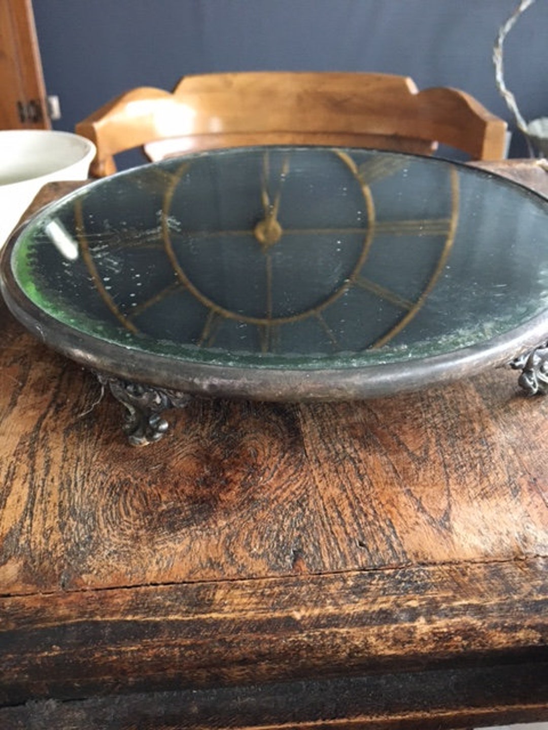 Antique Round Footed Mirror Stand - Etsy