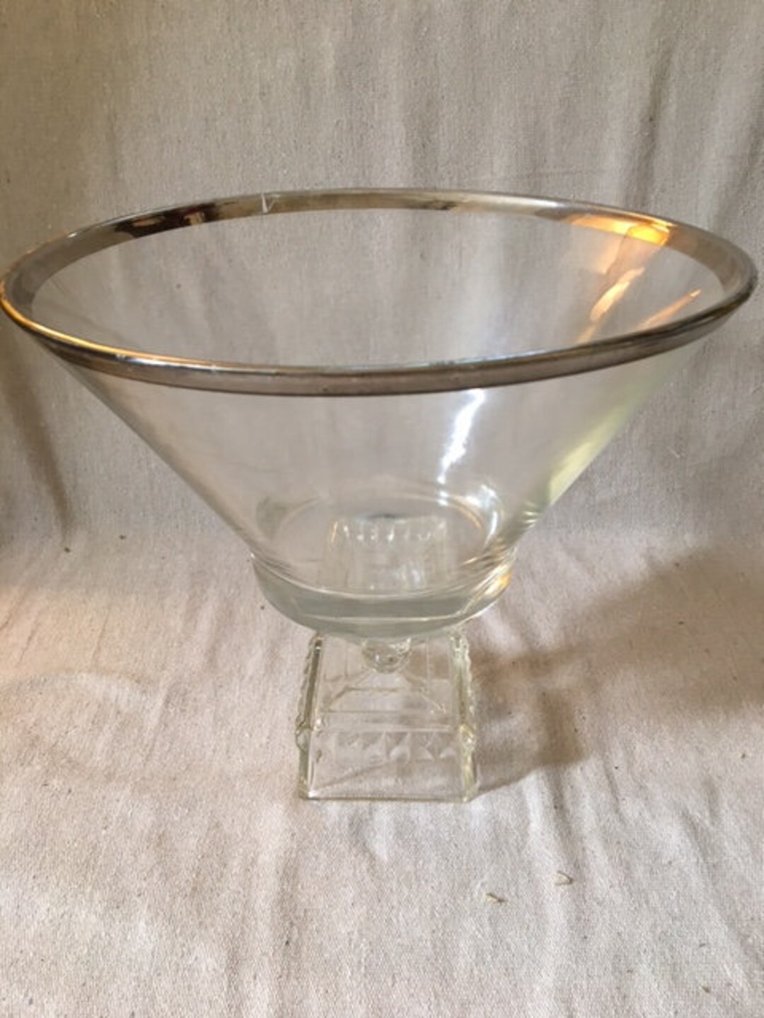 Mid Century Glass Compote - Etsy