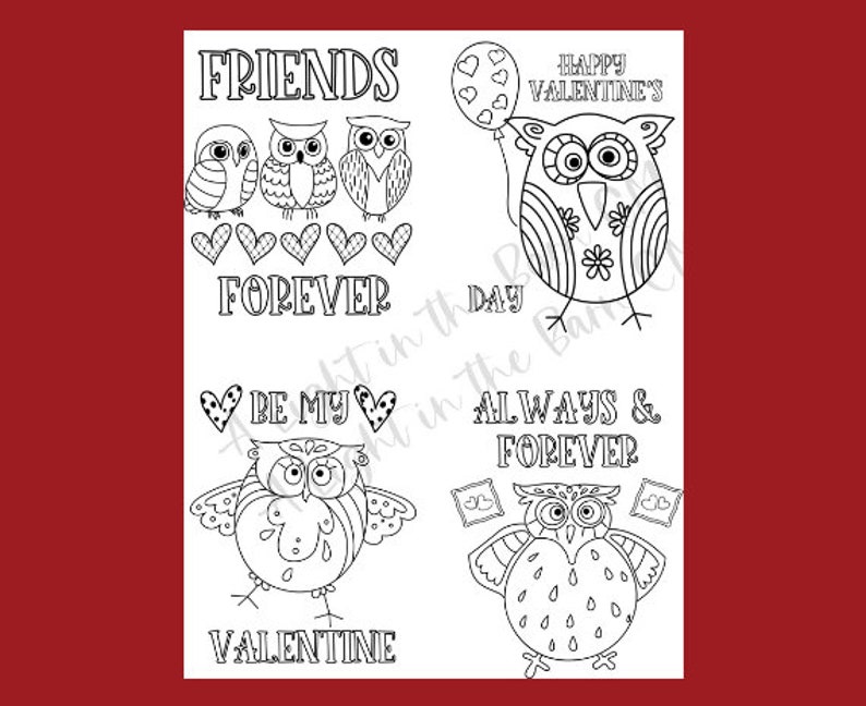 10 Owl Printable Valentines for Classroom Parties - Etsy