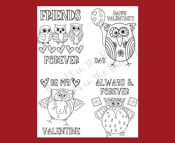 10 Owl Printable Valentines for Classroom Parties - Etsy