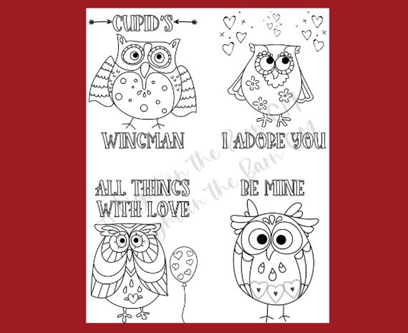 10 Owl Printable Valentines for Classroom Parties - Etsy
