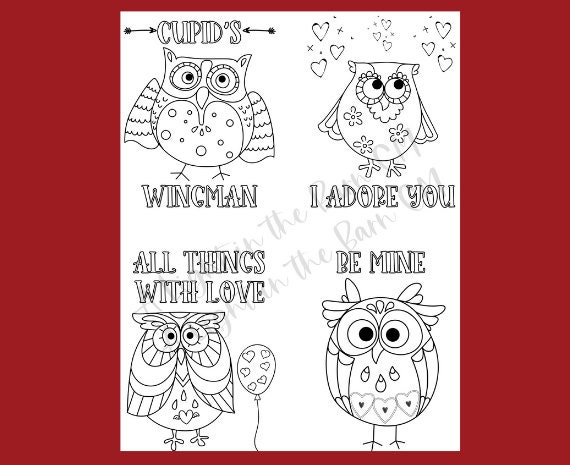 10 Owl Printable Valentines for Classroom Parties - Etsy